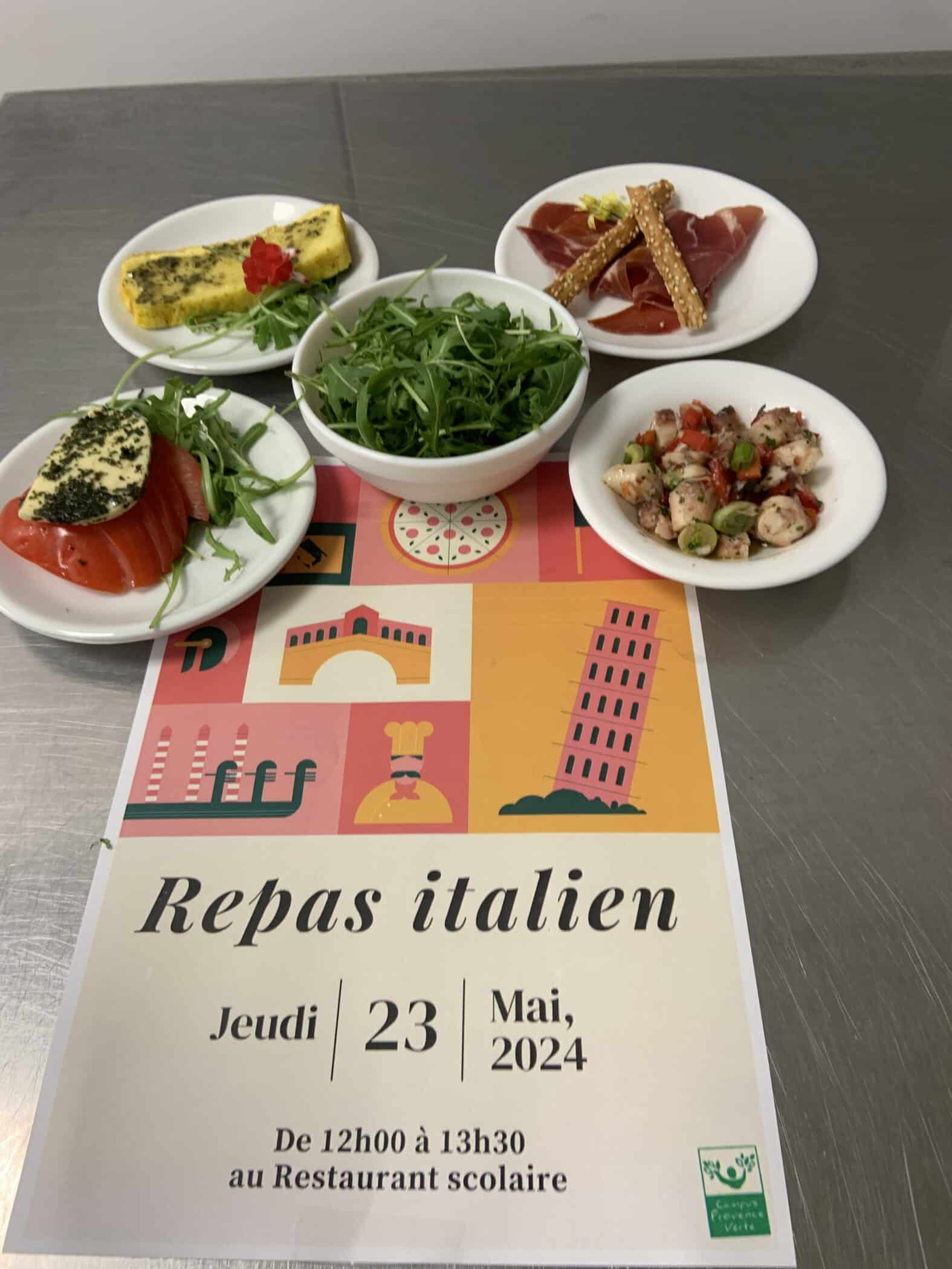 Repas italien - Campus Provence Verte